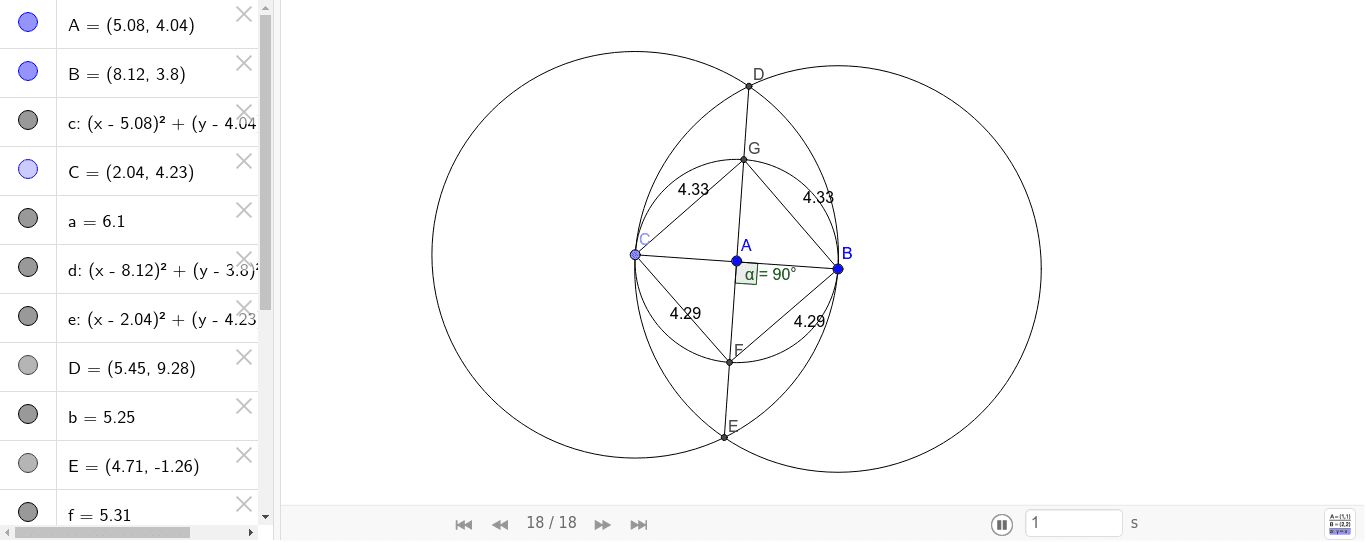 Inscribed Square Construction – GeoGebra