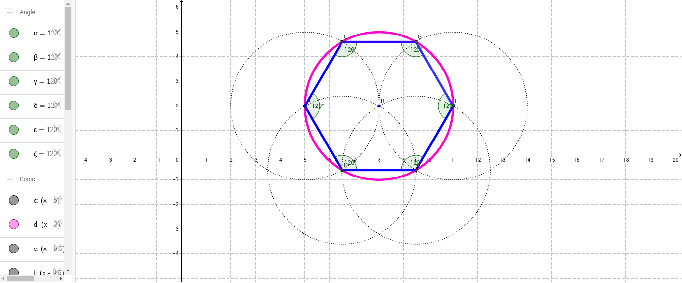 Regular Hexagon Construction – GeoGebra