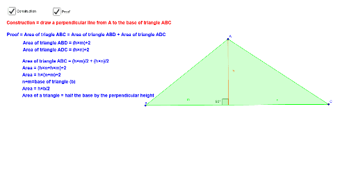 Proof = The area of a triangle – GeoGebra